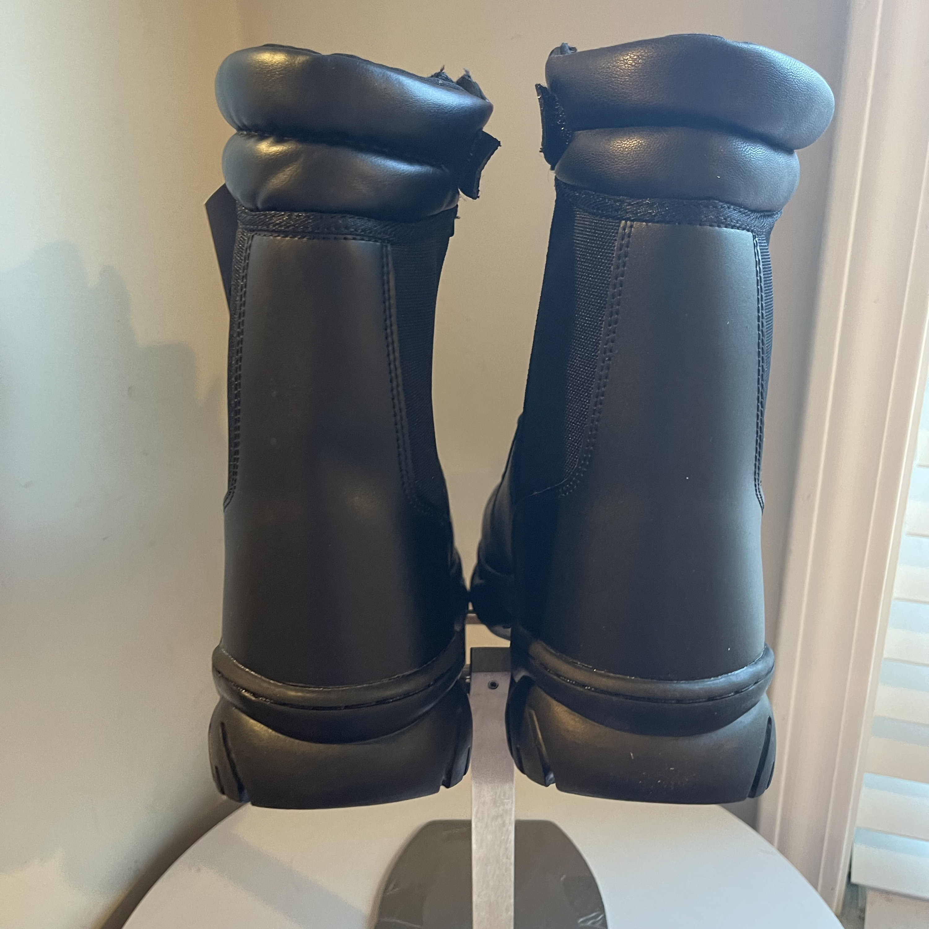 Tactical Men's Military Zipper Genuine Leather Oil & Slip Resistant ...