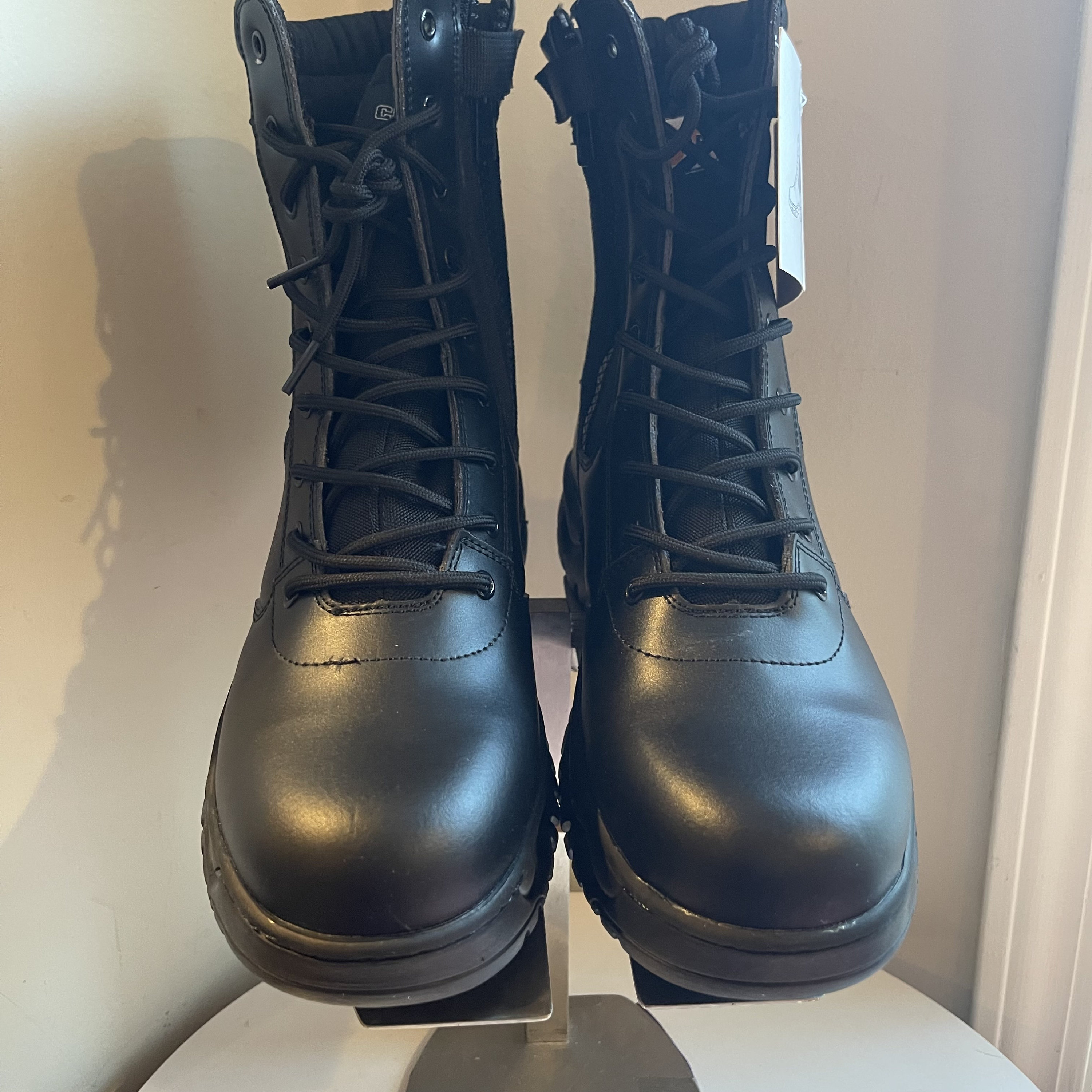 Tactical Men's Military Zipper Genuine Leather Oil & Slip Resistant ...