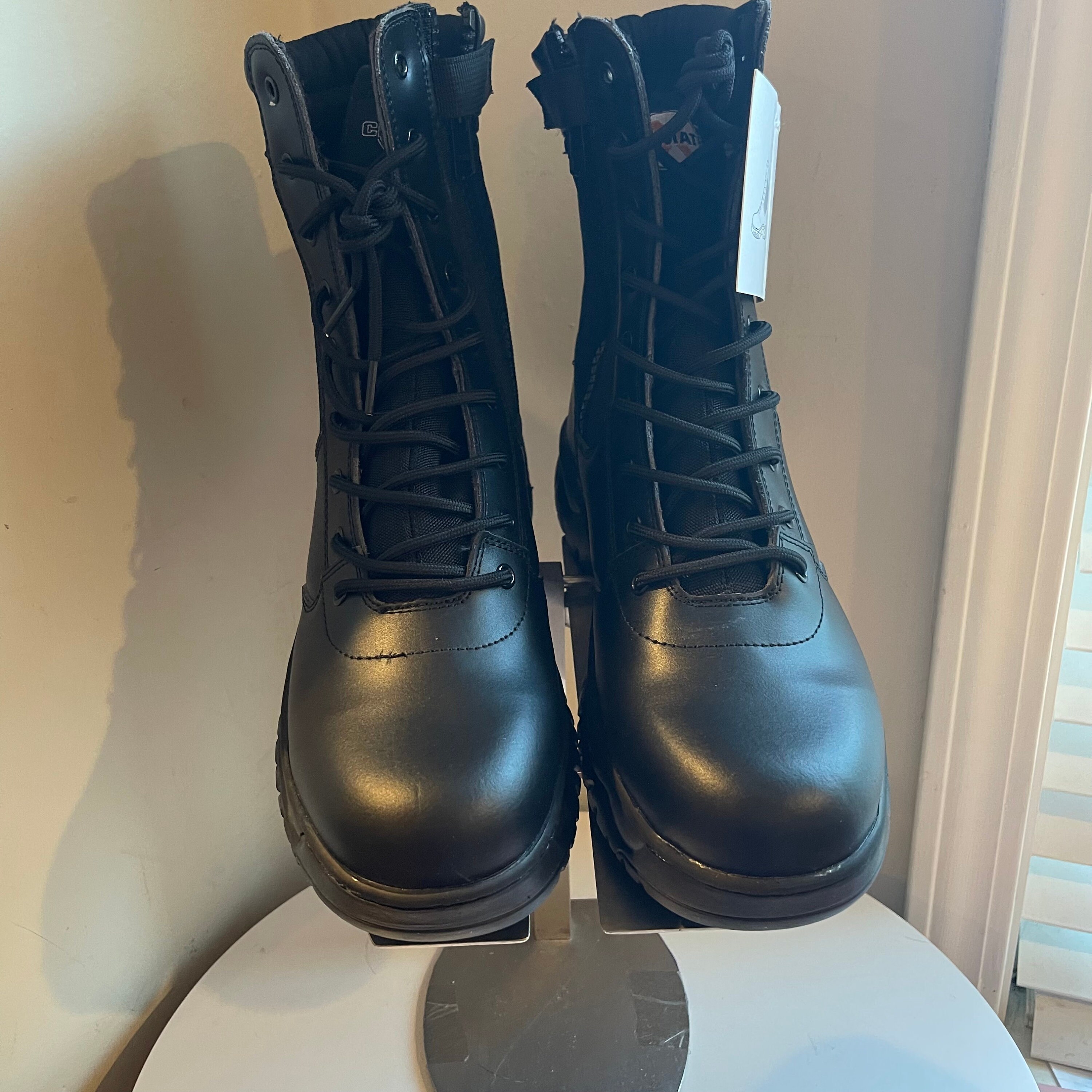 Tactical Men's Military Zipper Genuine Leather Oil & Slip Resistant ...