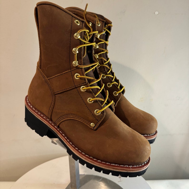 Loggers Brown Leather Mens Tree Climbing Work Boots - Etsy