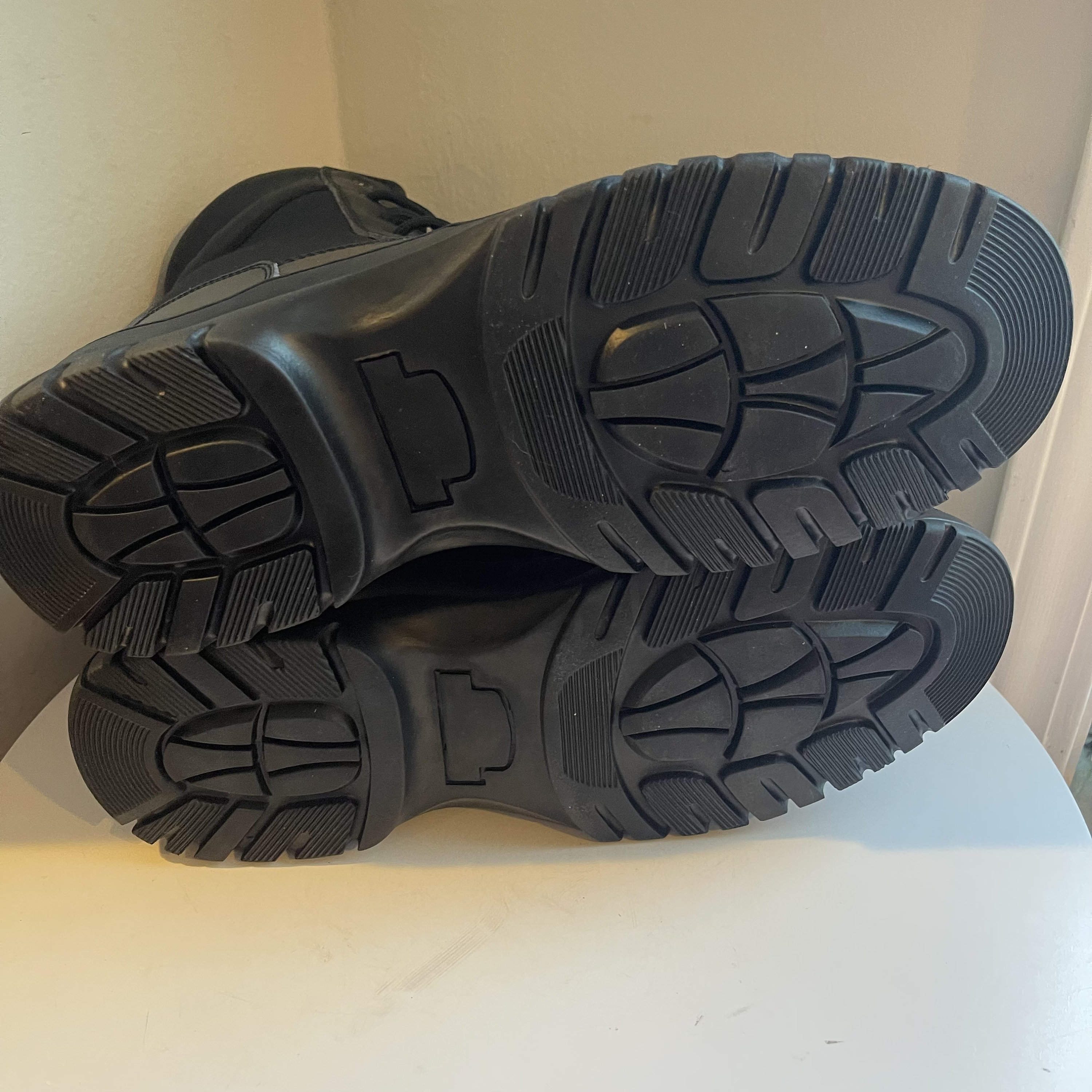 Tactical Men's Military Zipper Genuine Leather Oil & Slip Resistant ...