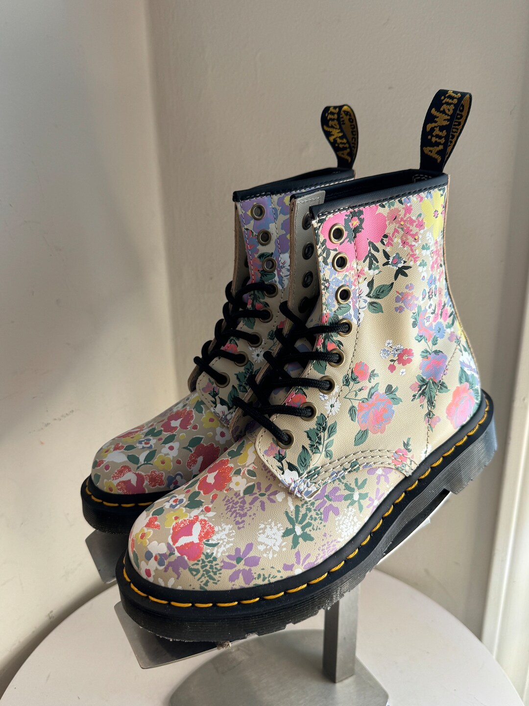 Dr. Martens 1460 Floral Mash up Leather Lace up Women’s Boots Size 5 ...