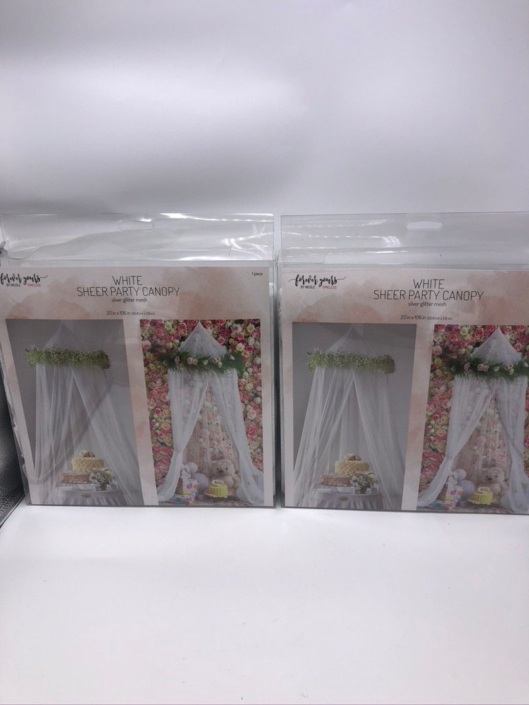 White Silver Glitter Sheer Party Canopy 20 Inches X 106 Inches - Etsy