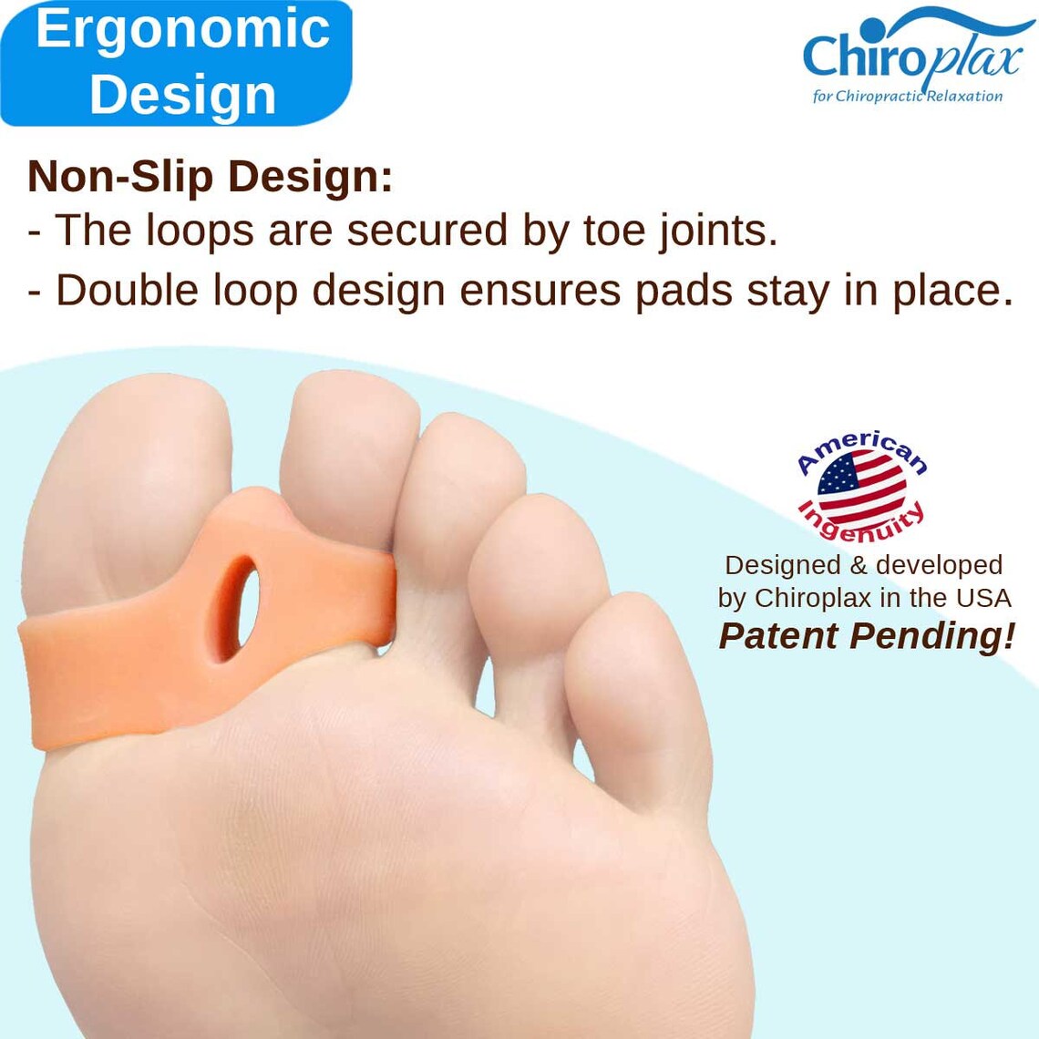 Chiroplax Bunion Corrector Pads Silicone Big Toe Separator Straightener ...