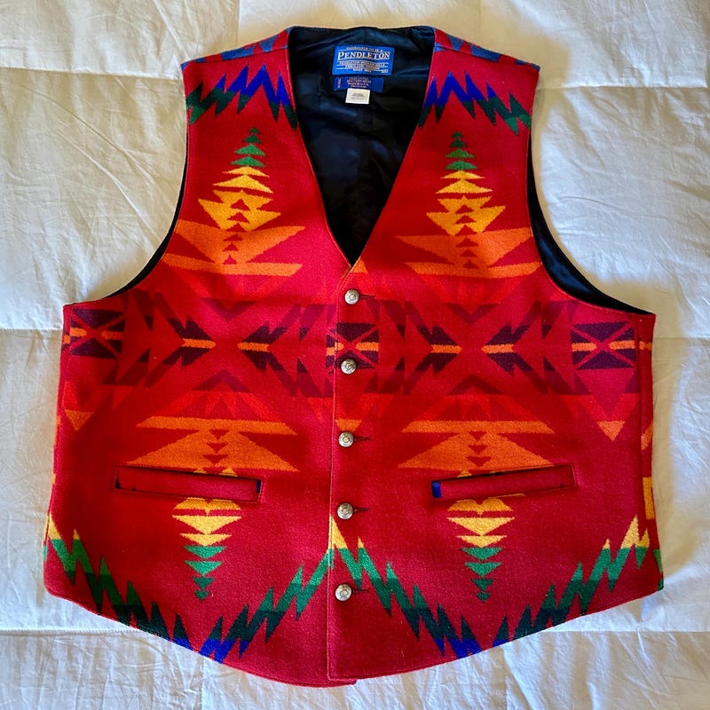 Red Mens Pendleton Vest - Etsy