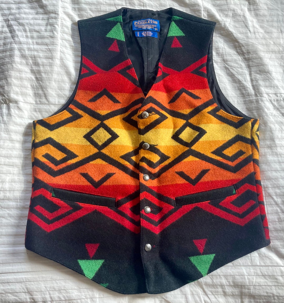 Pendleton Wool Vest> Men’s Small, Southwestern Vest, Native Style Vest ...