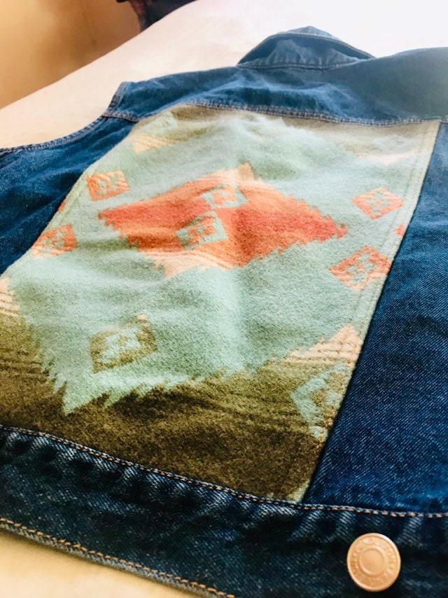 Pendleton Denim Vestwomen's Small, Native Style Jacket, Southwest Vest ...