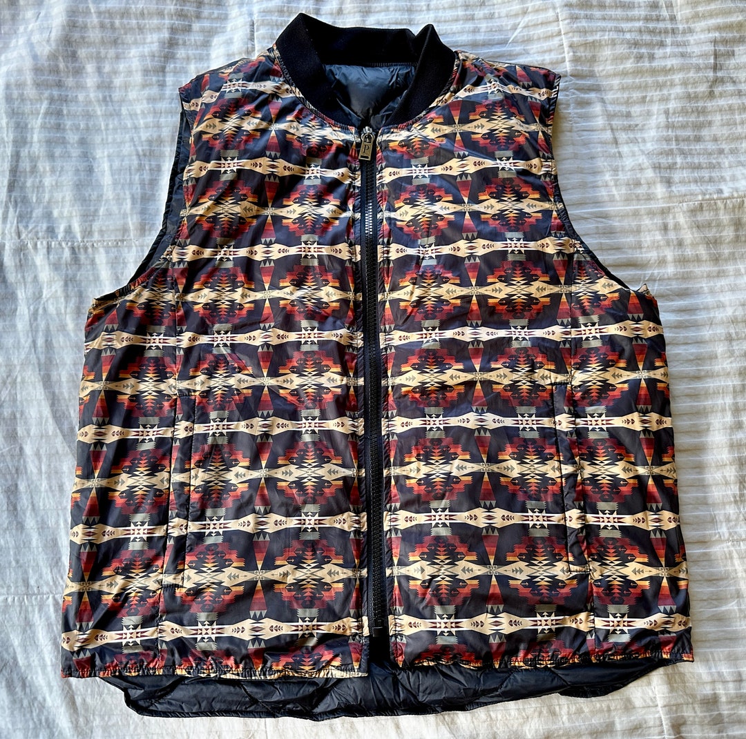 Pendleton Down Vest, Men's Large, Southwestern Vest, Native Style Vest ...