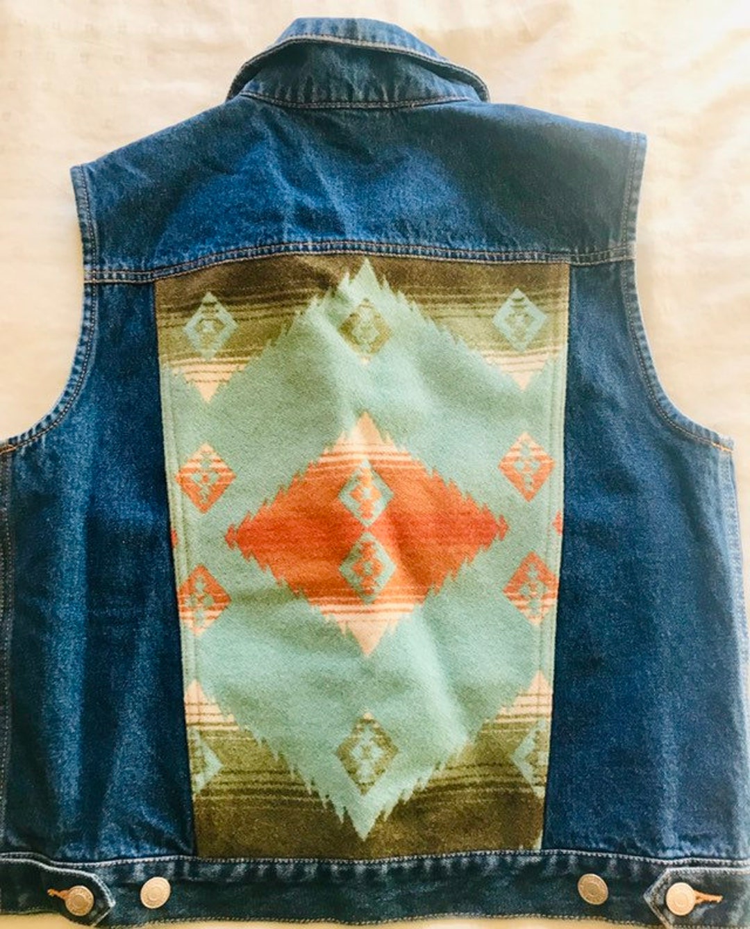 Pendleton Denim Vestwomen's Small, Native Style Jacket, Southwest Vest ...