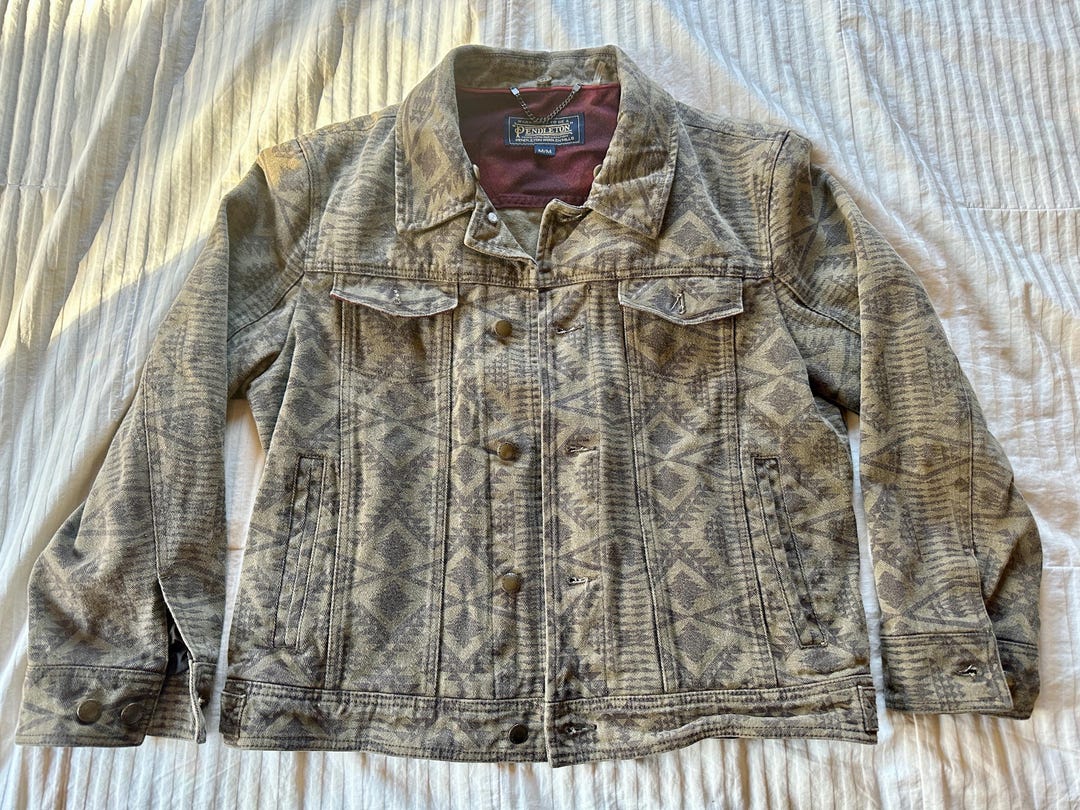 Pendleton Denim Jacket>men's Medium, Native Style Jacket, Southwest ...
