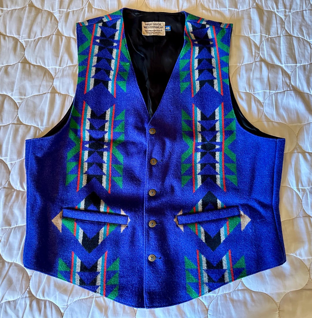 Pendleton Wool Vest> Men’s L/XL, Southwestern Vest, Native Style Vest ...
