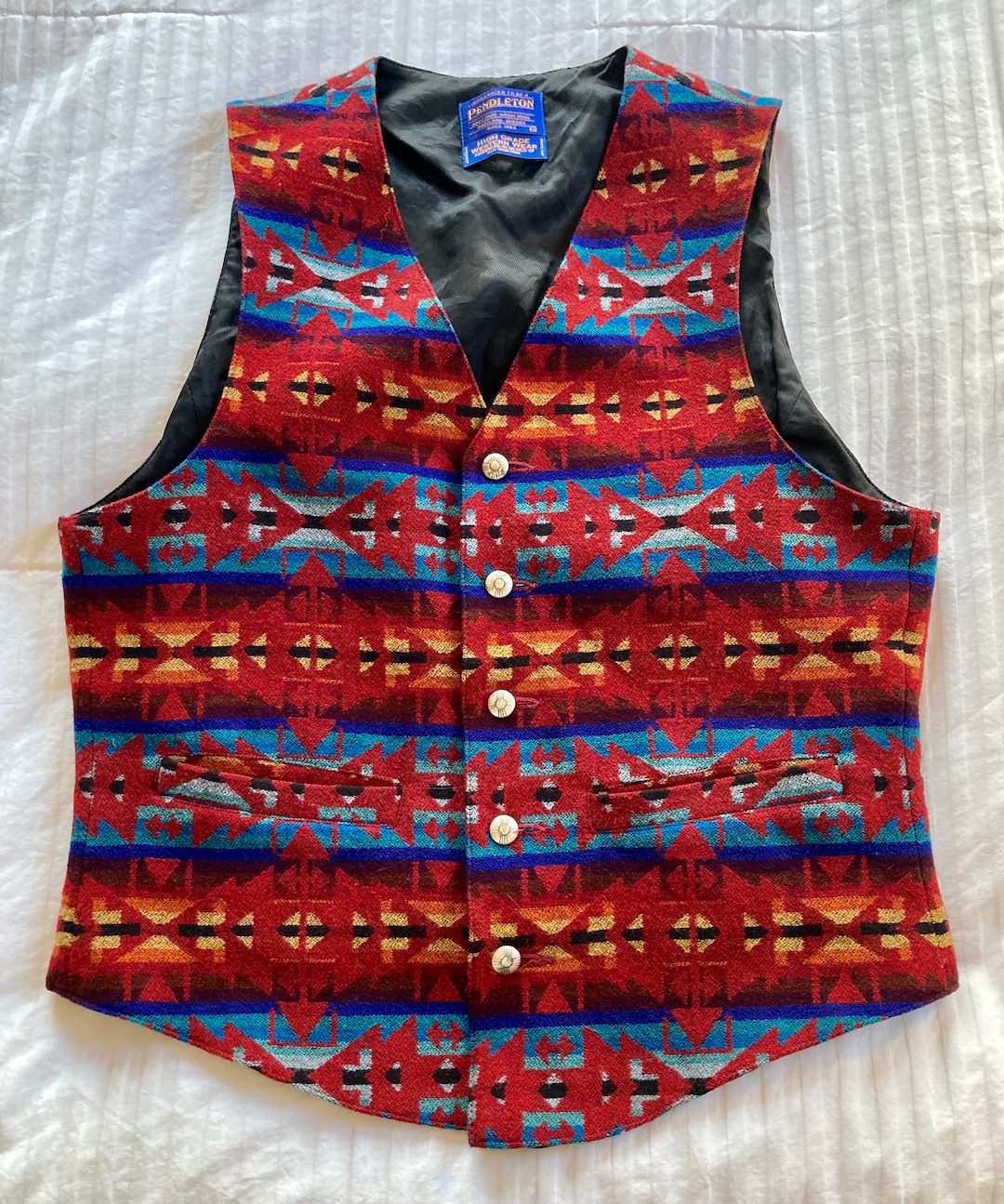 Pendleton Vest> Men's Small, Southwestern Vest, Native Style Jacket ...