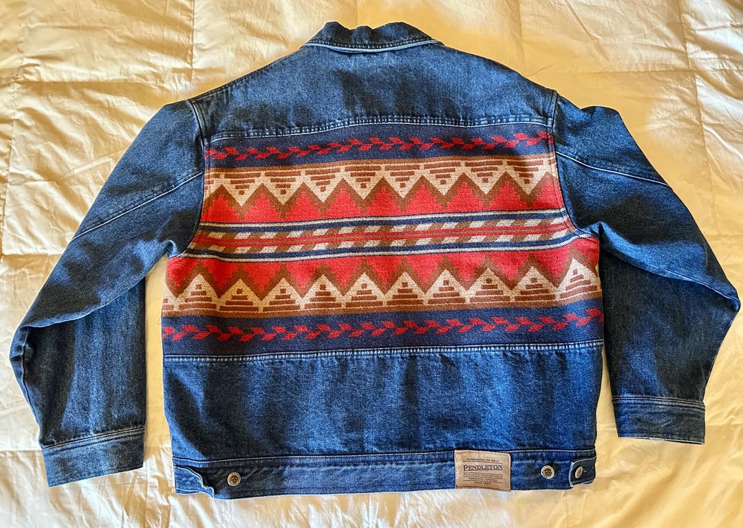 Pendleton Denim Jacket>men's XL, Native Style Jacket, Southwest Jacket ...