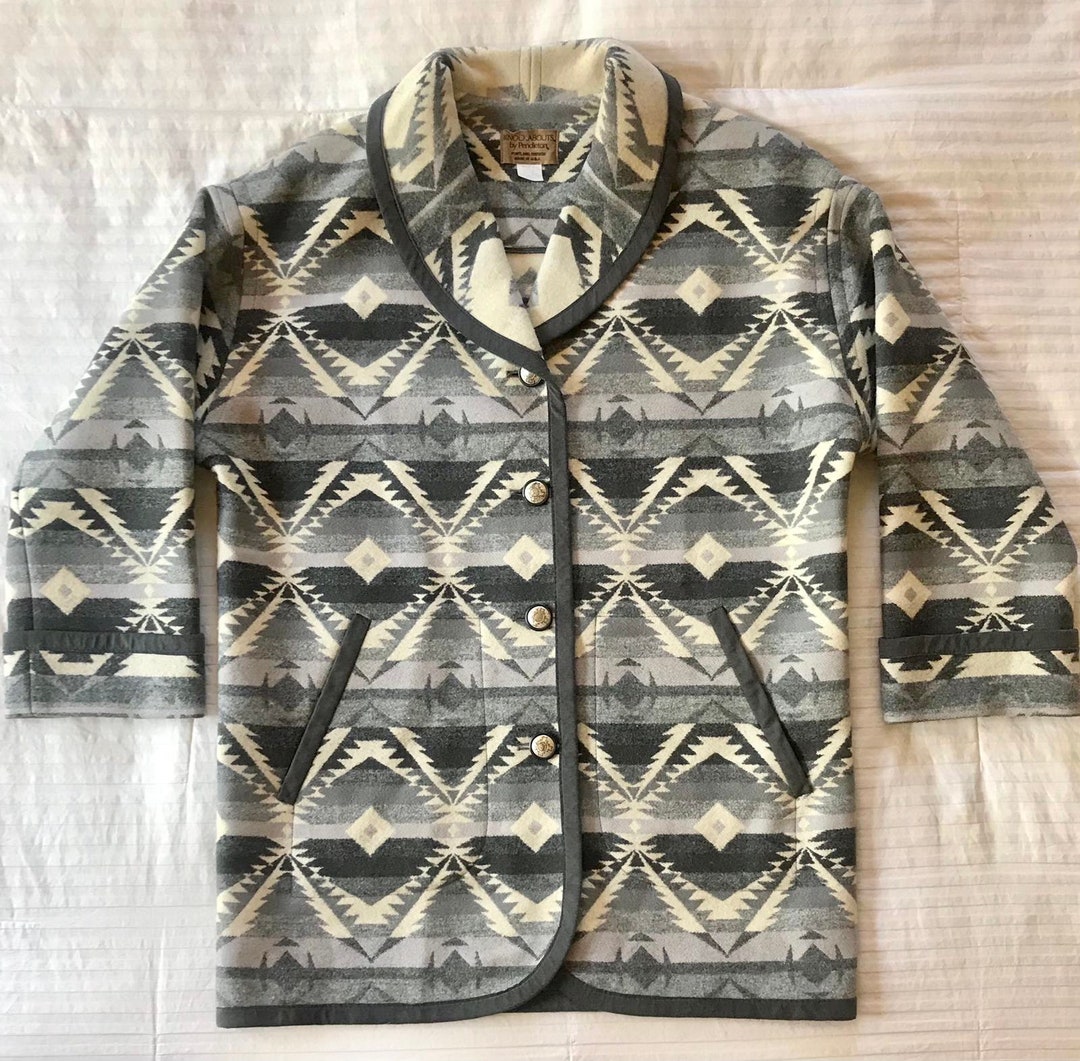 Pendleton Wool Jacket>medium, Native Style Jacket, Southwest Jacket ...