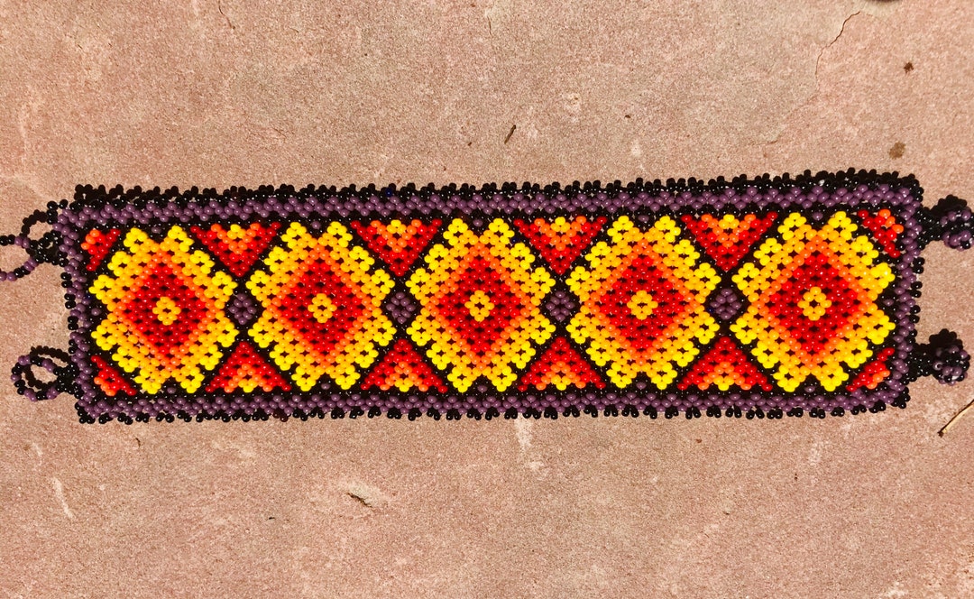 Beaded Bracelet>huichol Beadwork, Traditional Wixarika Art, Bead Art ...