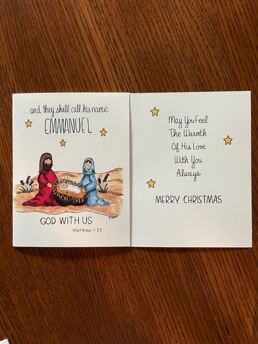 Emmanuel Christian Christmas Card-god With Us Holiday Card- 2023 ...