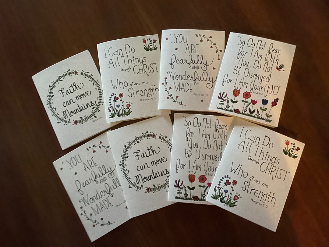 Pack of 8 Religious Note Card, Encouragement Notecards, 2 of Each Card ...