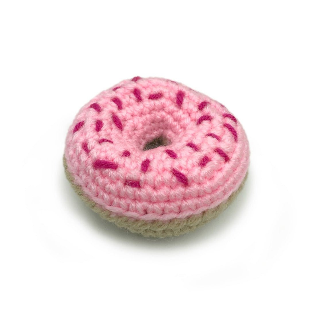 Strawberry Donut Cat Toy - Crochet Cat Toy Stuffed With Catnip and ...
