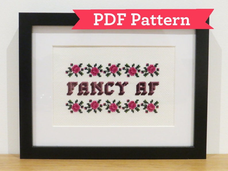 Fancy AF Cross Stitch Digital PDF Pattern - Etsy Australia