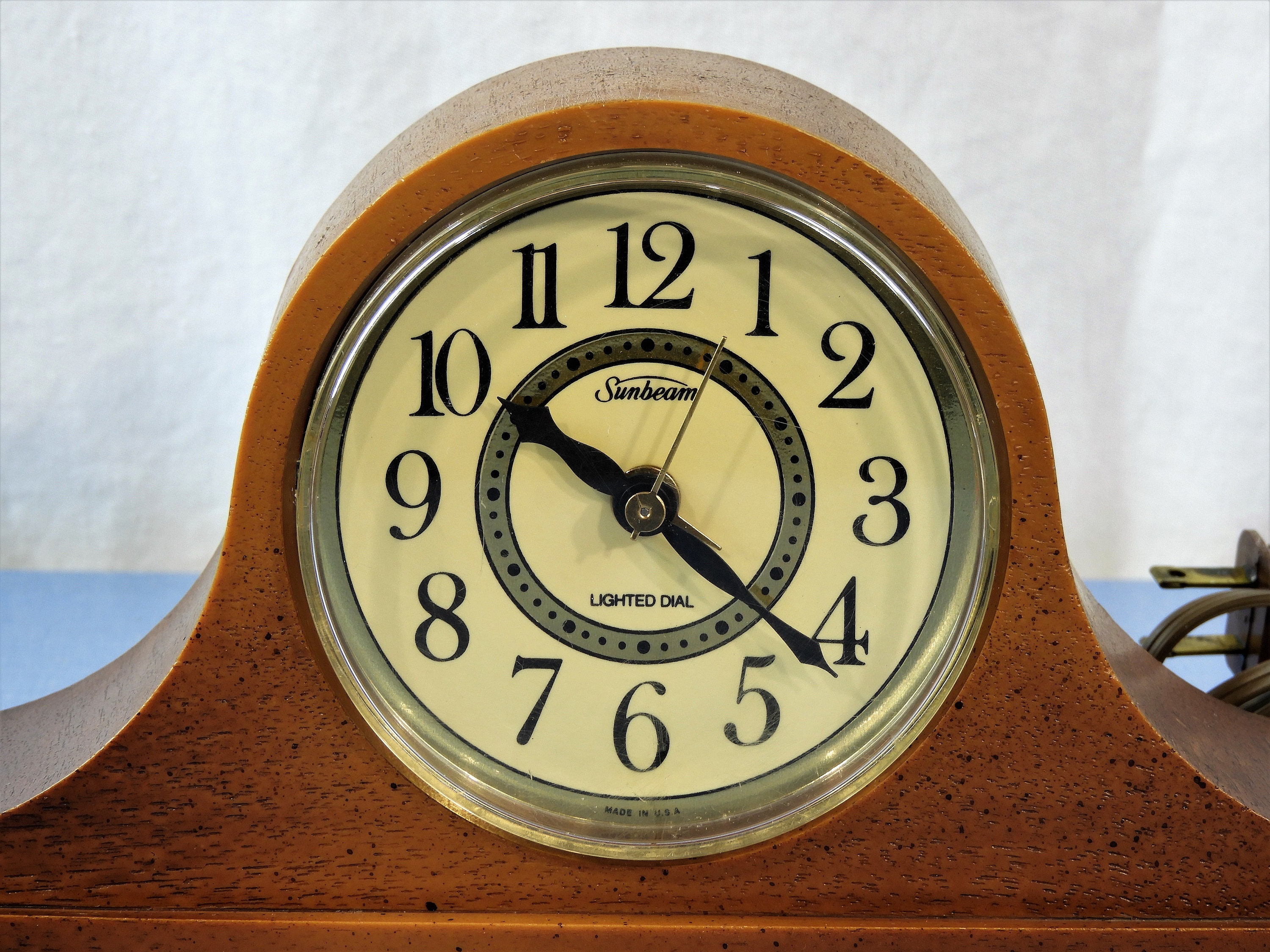 Vintage Sunbeam Clock, Electric Alarm, Lighted Dial, Home Decor, Brown ...