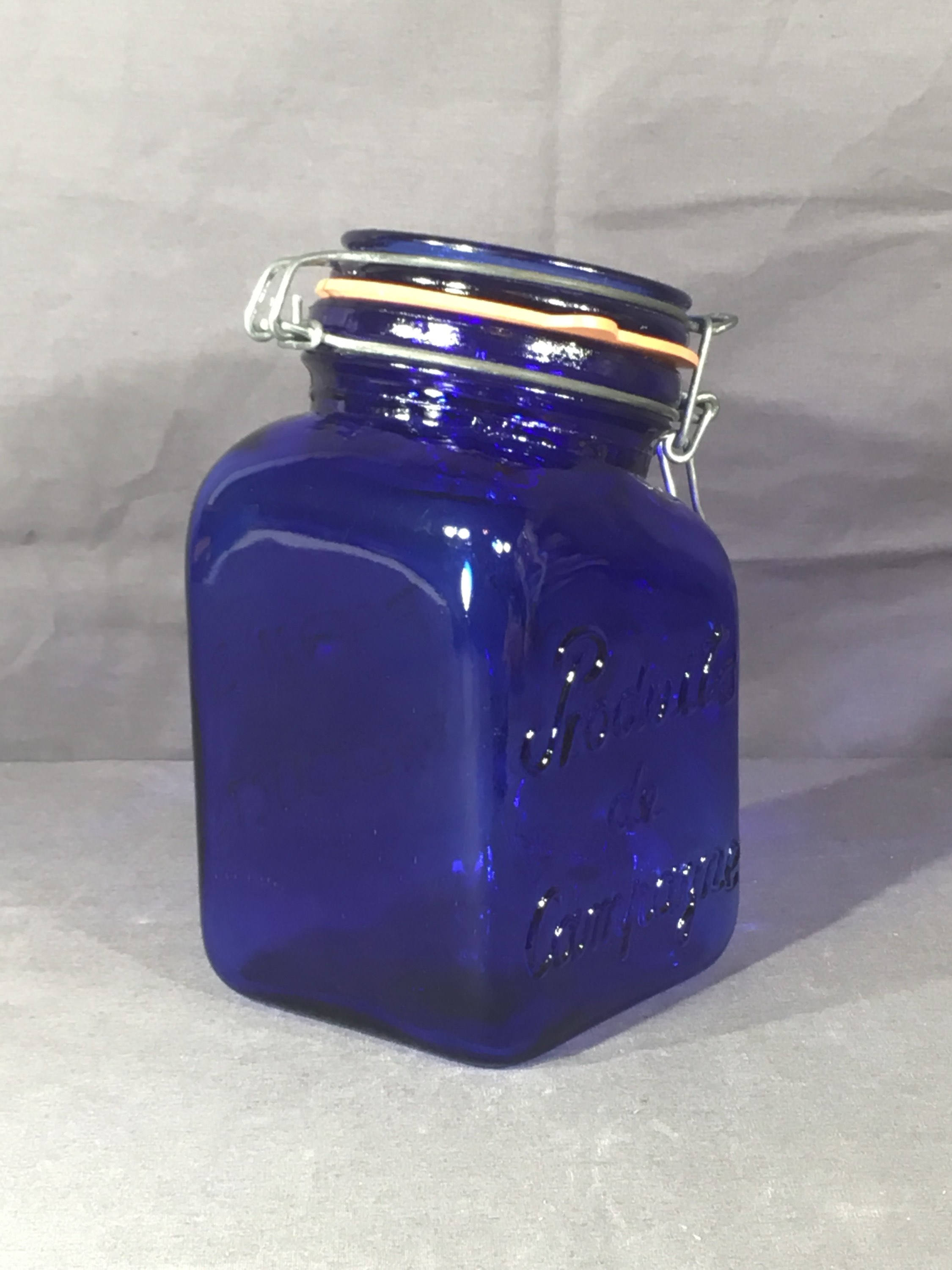 Vintage Cobalt Blue Jar, Casadis Milano Glass Apothecary Canister ...