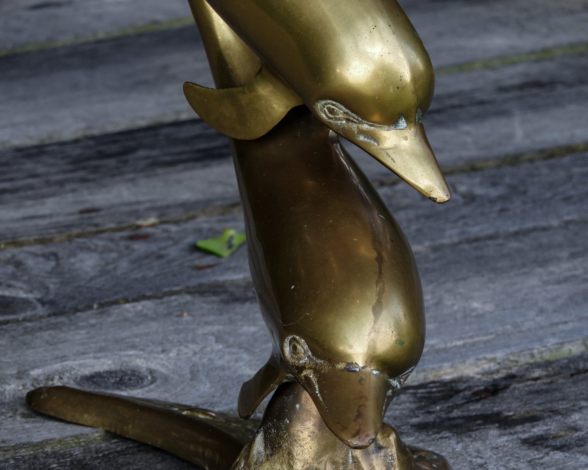 Vintage Dolphin Statue Nautical Art Dolphins Swimming Gold - Etsy