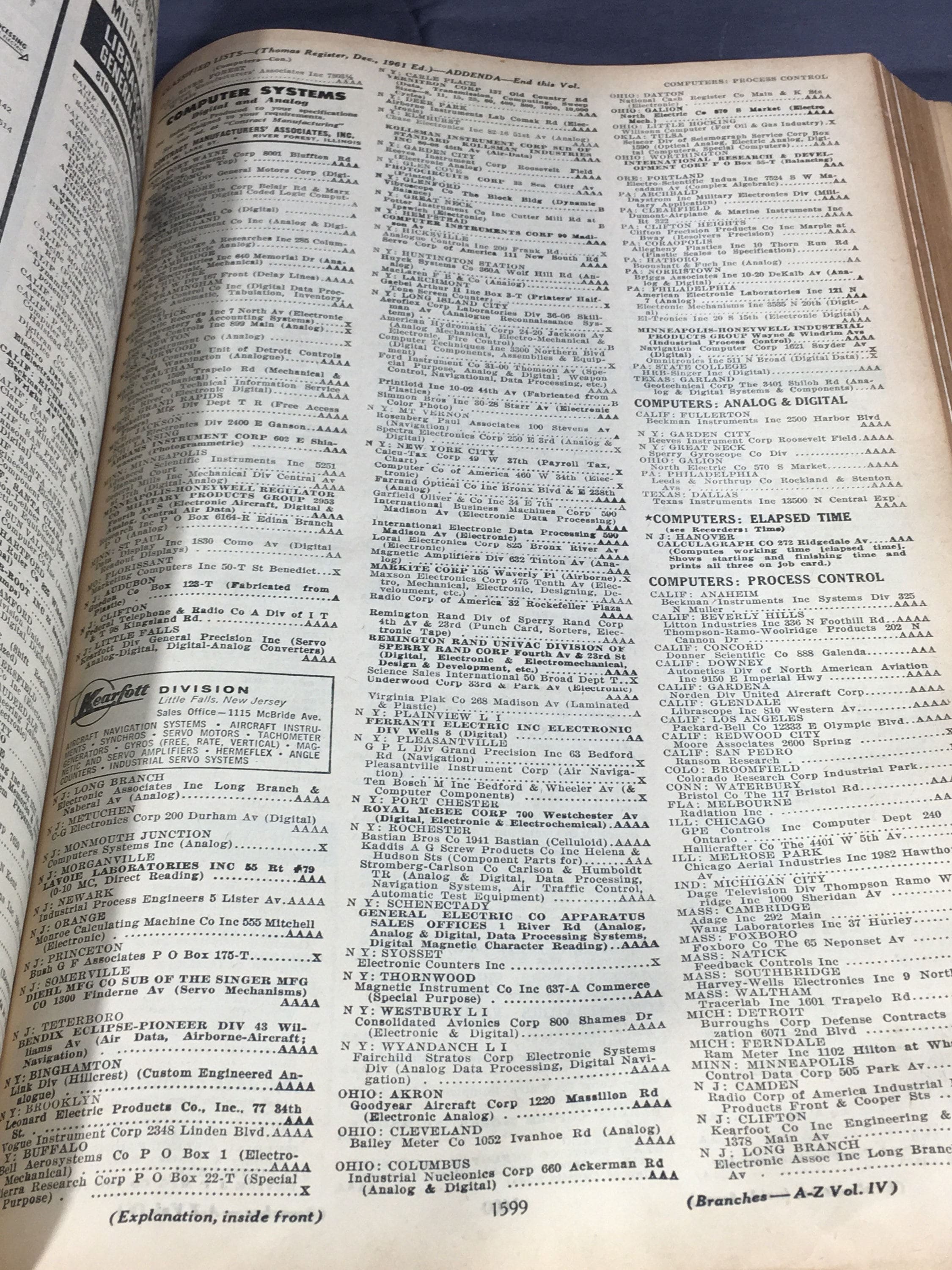 Vintage Thomas Register Book, 1962 Volume I American Manufacturers ...