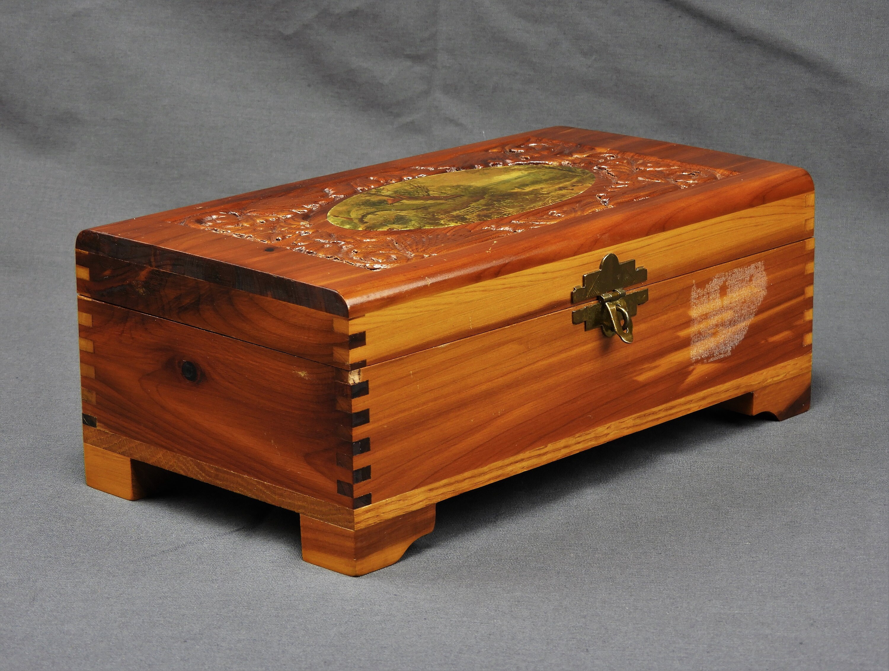 Vintage Cedar Keepsake Box, Wooden Jewelry Storage, Copper Gold Color ... Vintage Cedar Keepsake Box, Wooden Jewelry Storage, Copper Gold Color ...