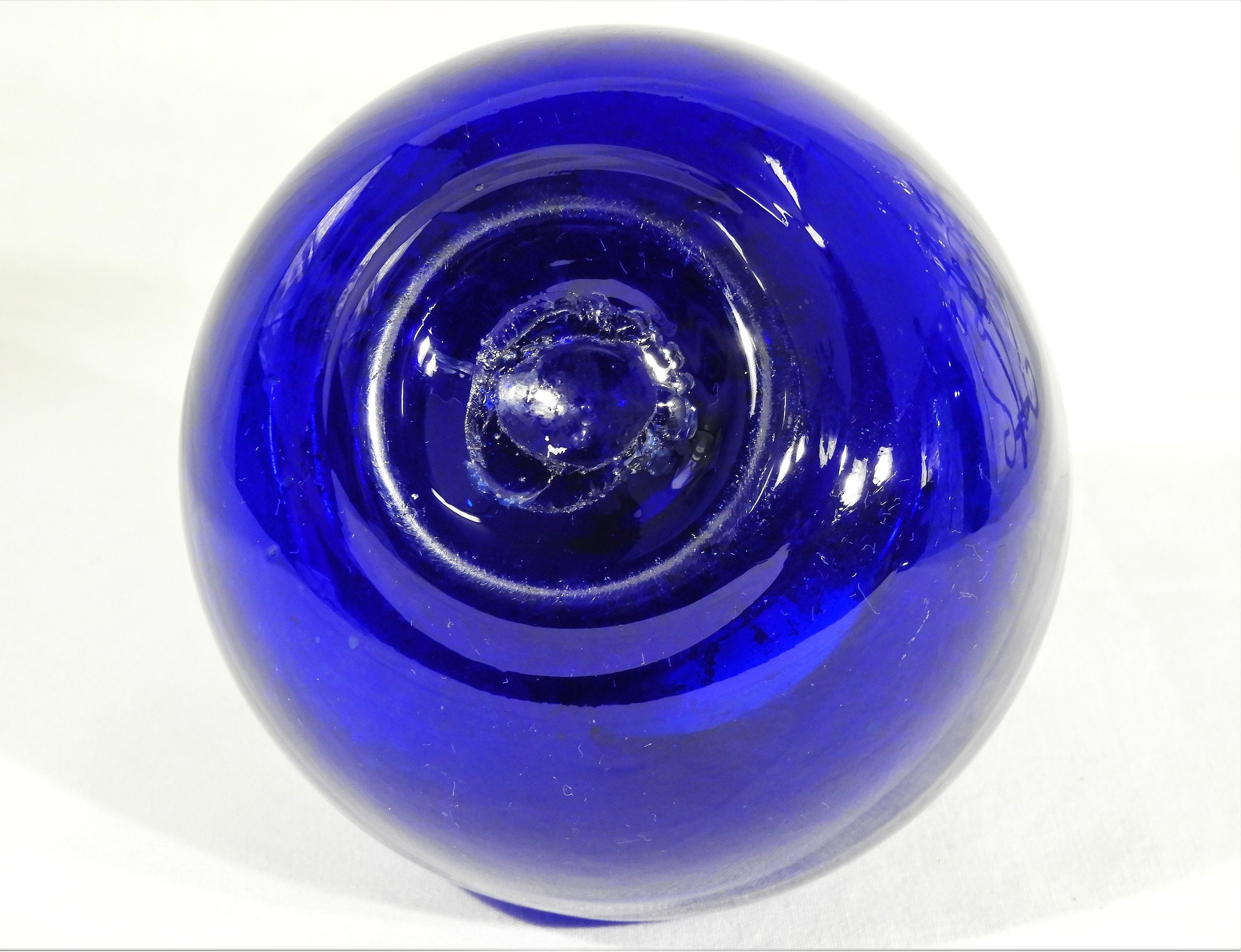 Vintage Cobalt Blue Vase, Blown Glass, Small Round Globe, Kitchen Decor ... Vintage Cobalt Blue Vase, Blown Glass, Small Round Globe, Kitchen Decor ...