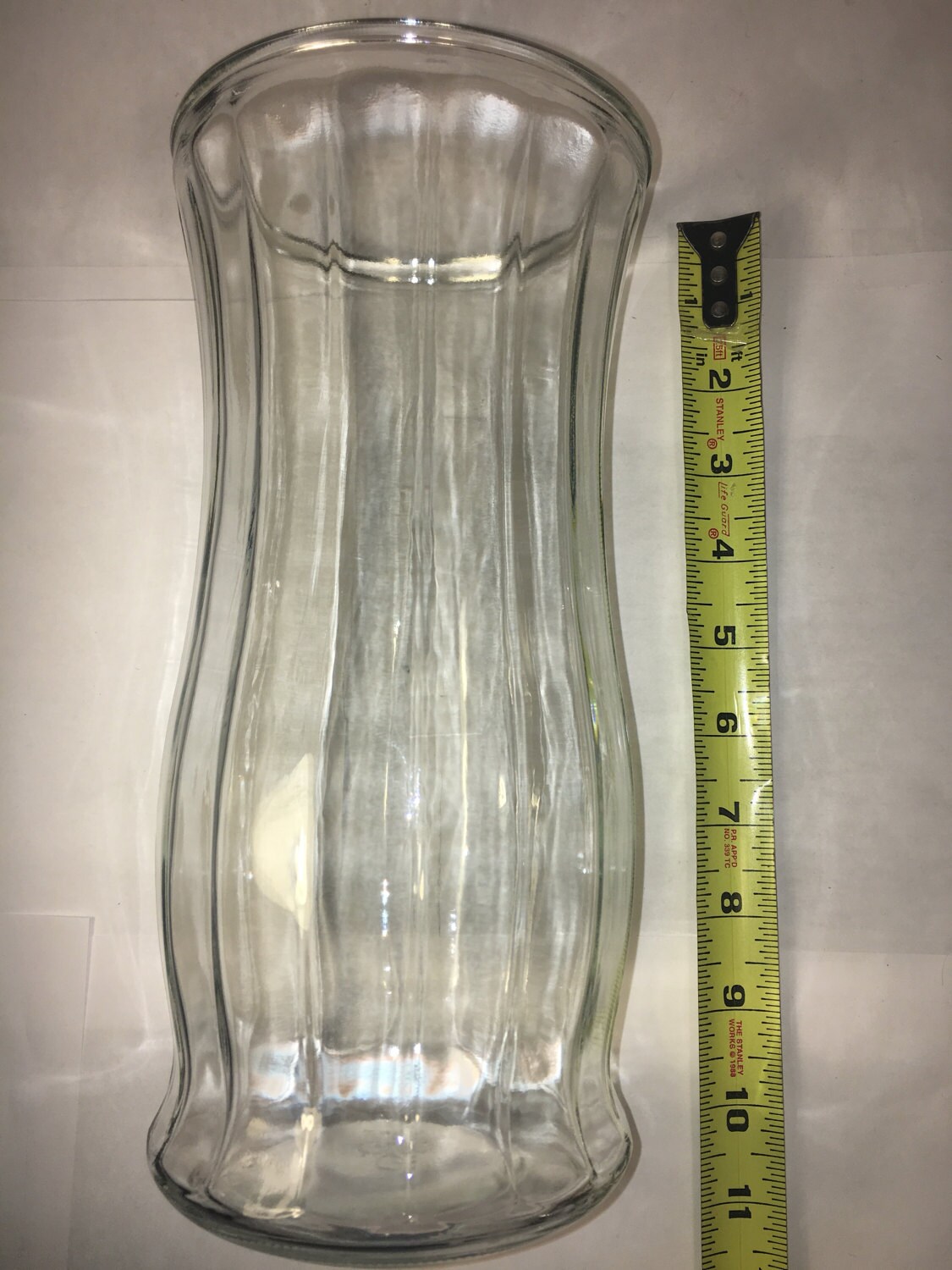 Vintage Beautiful Glass Vase Ribbed Glass Vase Planter Ggg 2973 Clear 975 Tall 45 Rim