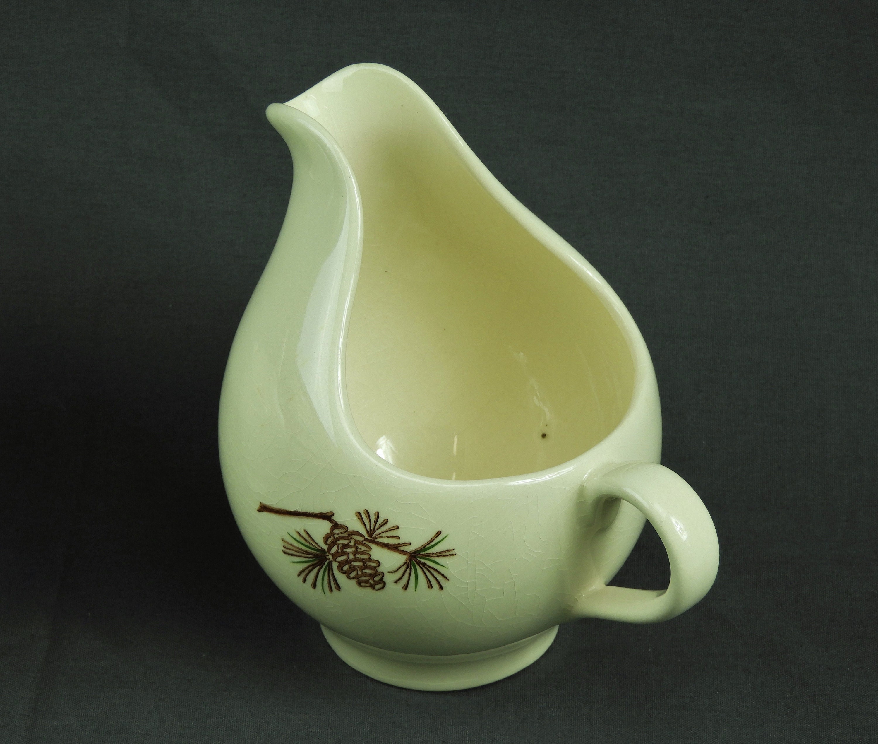 Vintage Stetson China, Creamer & Sugar Bowl, Off White Eggshell, Pine ...