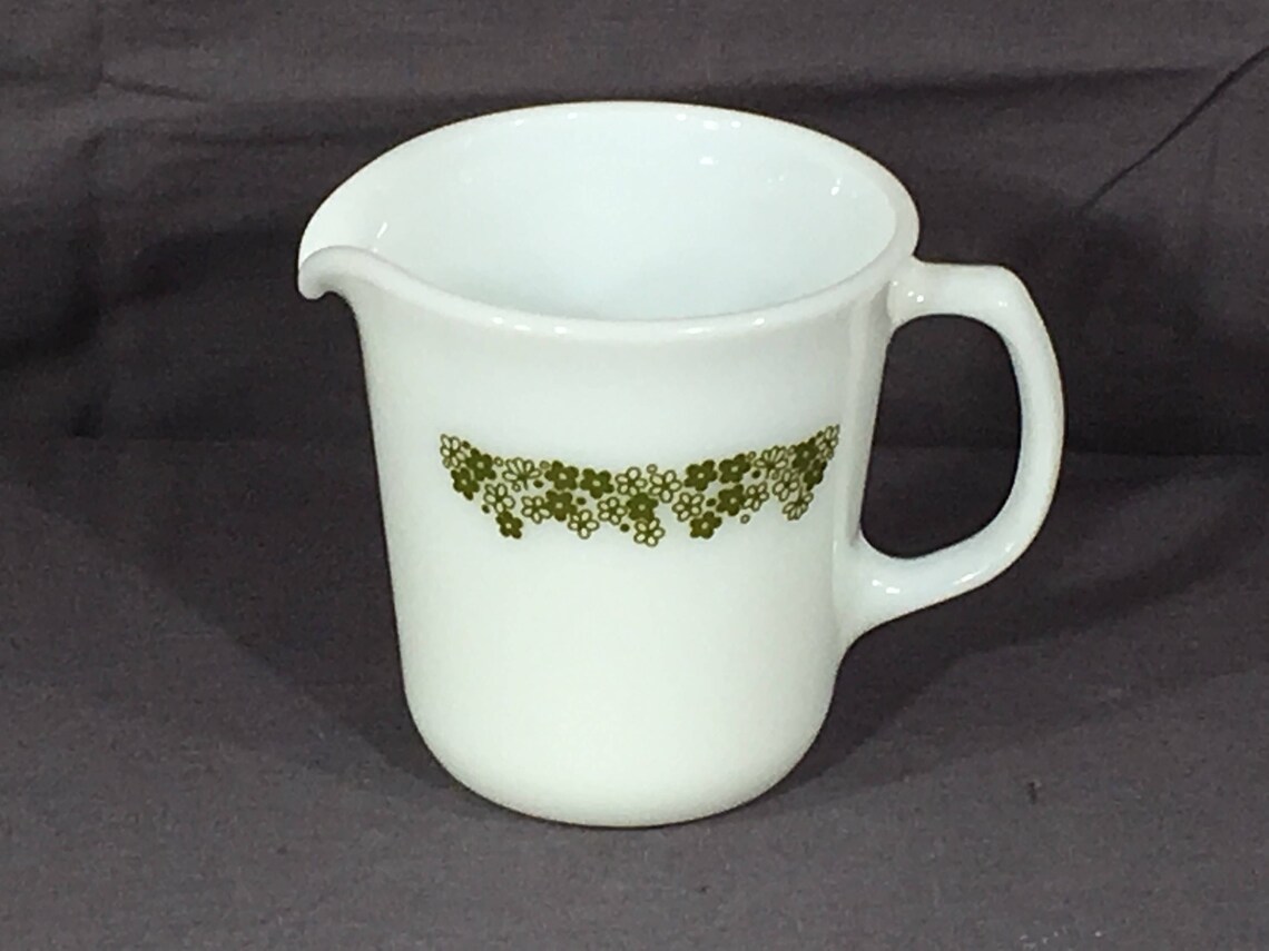 Vintage Pyrex Creamer Crazy Daisy Creamer White & Green | Etsy