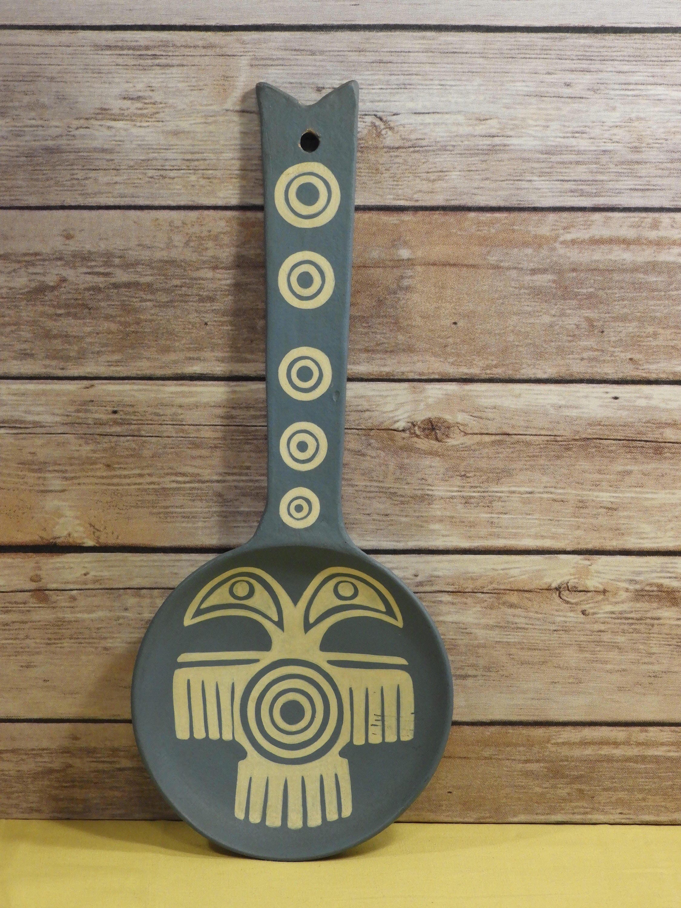 Vintage RARE Mayan Spoon Rest Paddle, HDA UXMAL Ceramic Terra Cotta ...