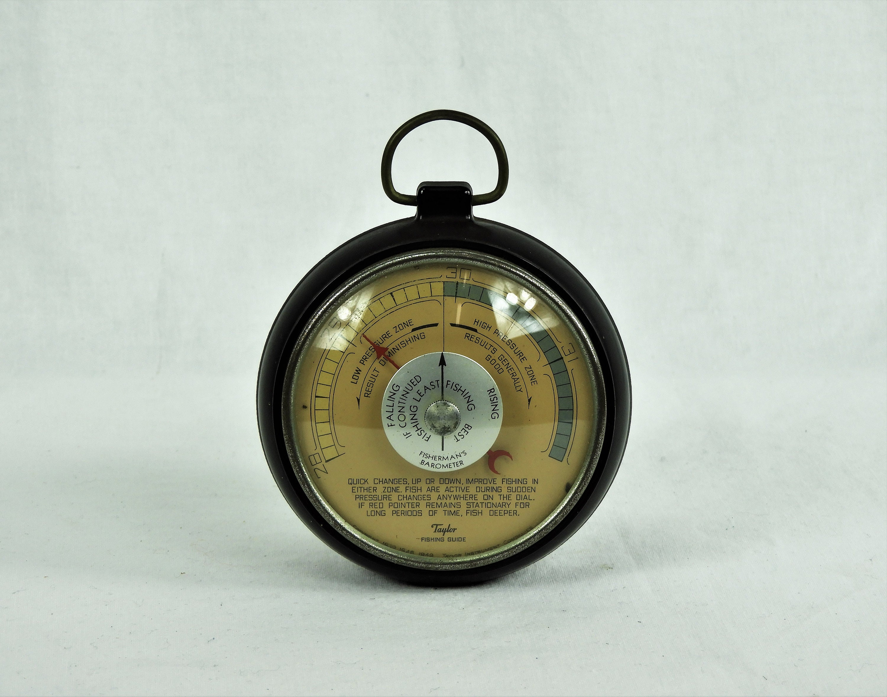 Vintage Taylor Barometer, Fishing Guide, Weather Instrument, Brown ...