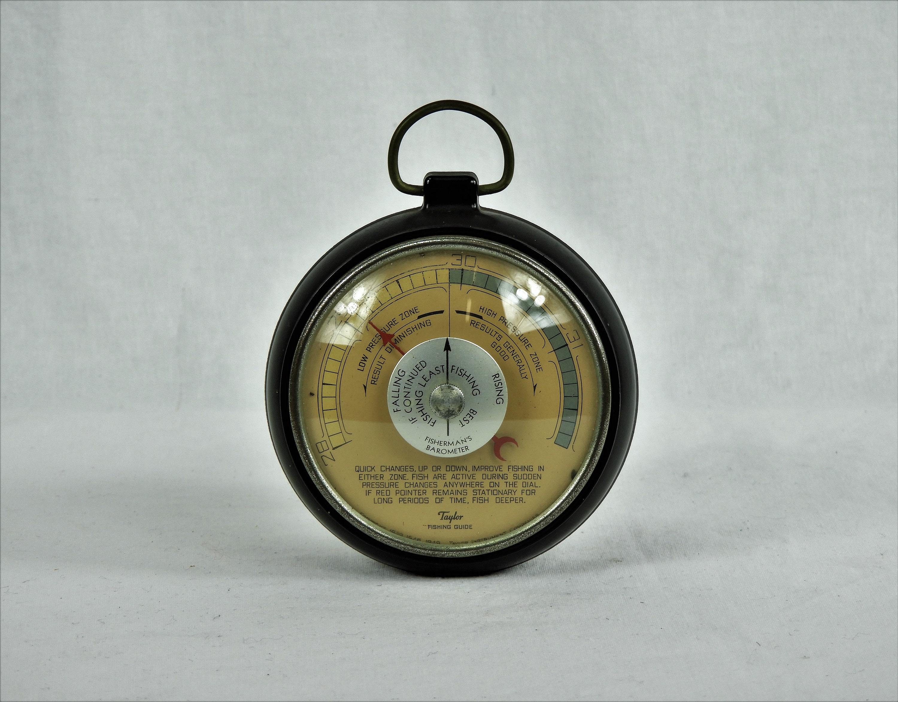 Vintage Taylor Barometer, Fishing Guide, Weather Instrument, Brown ...