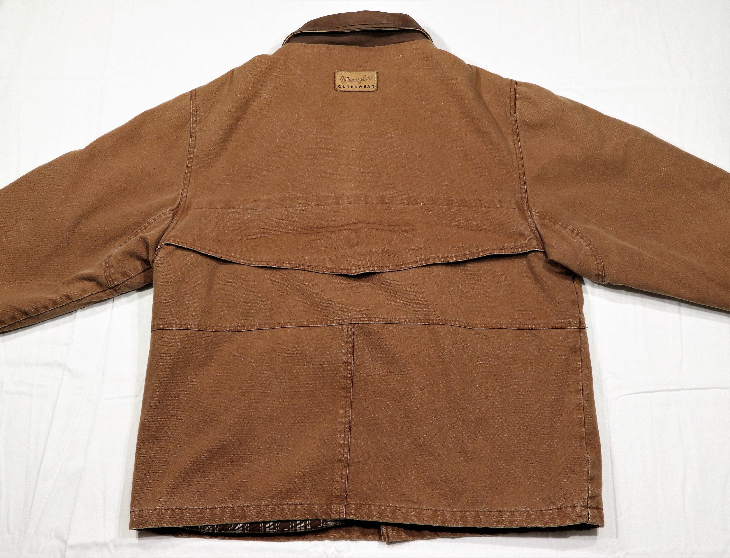 Vintage Wrangler Outerwear, Western Barn Coat, Brown Farm Jacket, Plaid ...