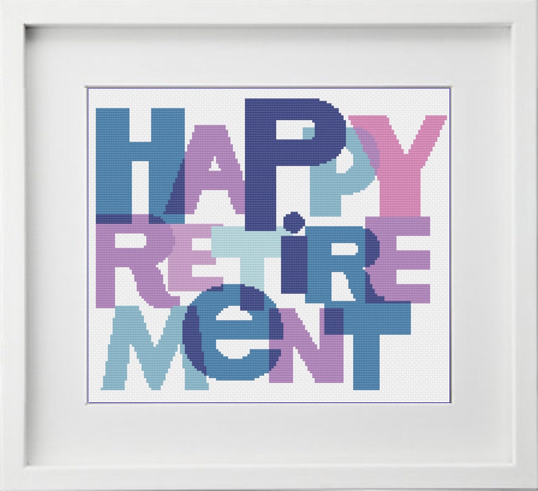 BOGO Free, Happy Retirement Cross Stitch Pattern, Instant Download, PDF ...