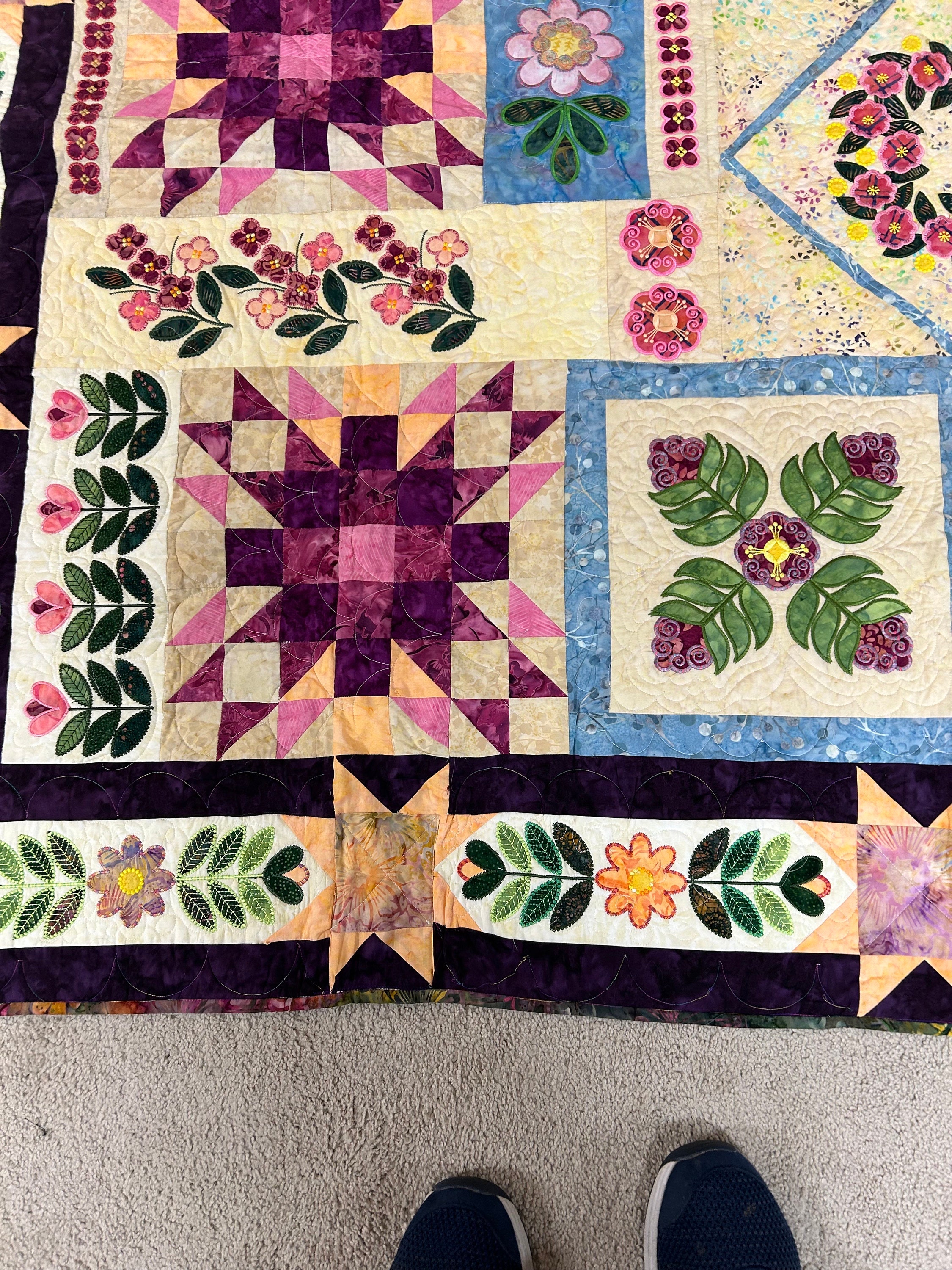Beautiful One of a Kind Embroidered Quilt 71” X 79” This is Called ...