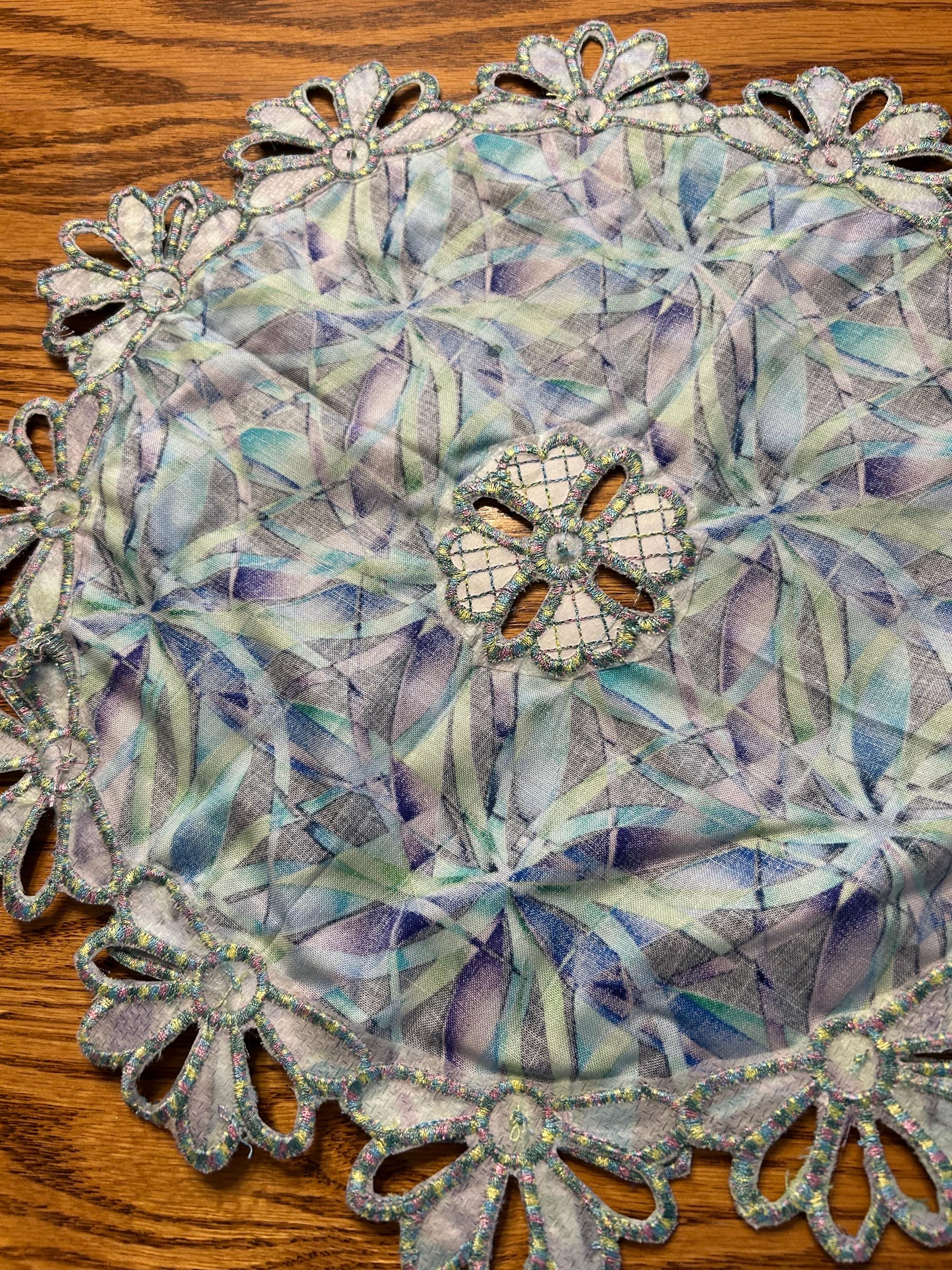 Machine Embroidered Floral Table Mat – 14x14” With 3D Flowers - Etsy