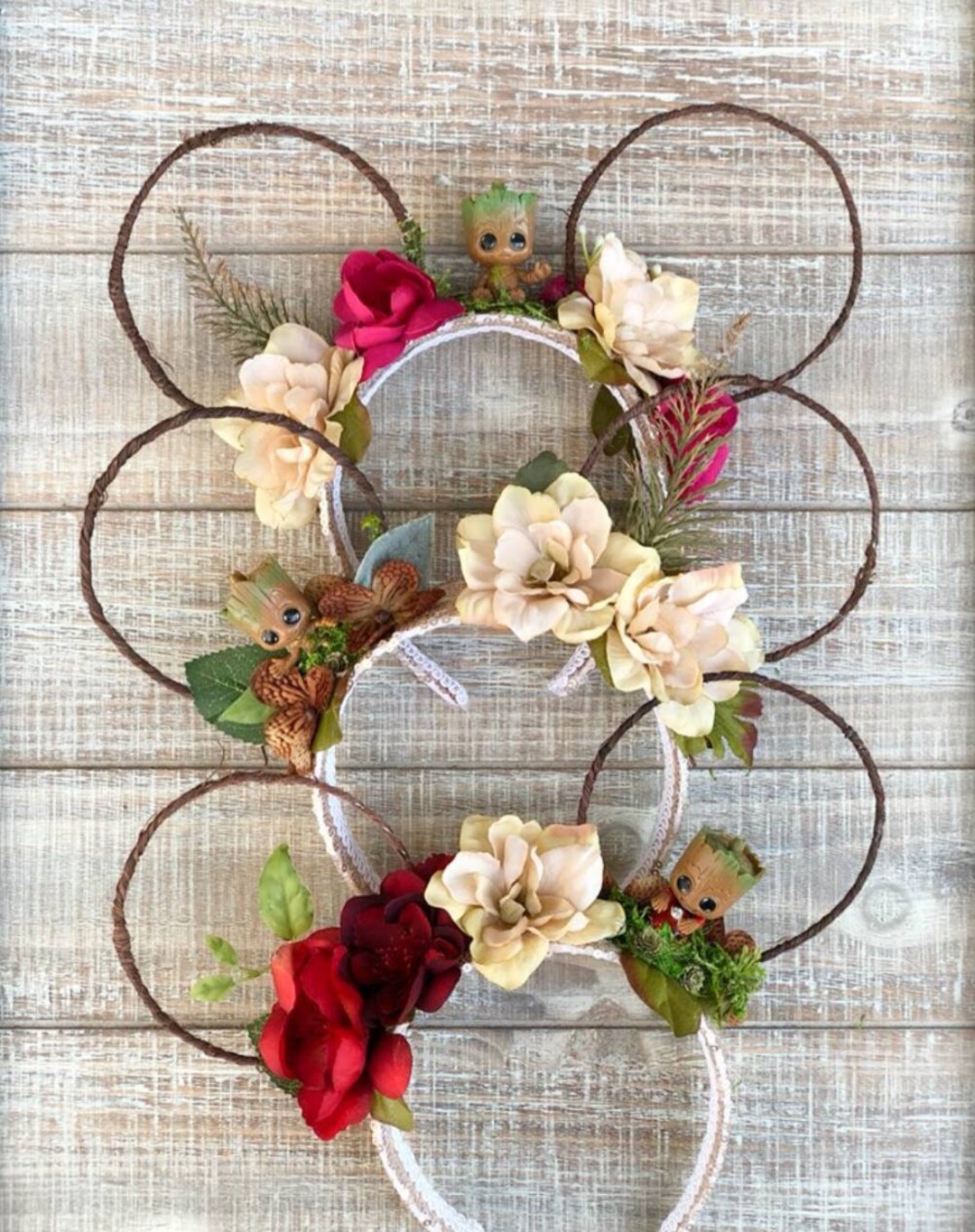 Mouse Headband Floral Mouse Ears Flower Mouse Ears Flower Headband ...