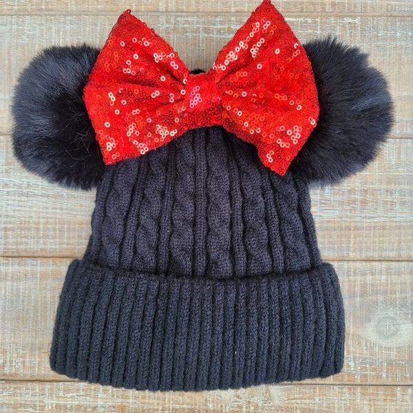 Mickey Mouse Beanie With Ear - Etsy