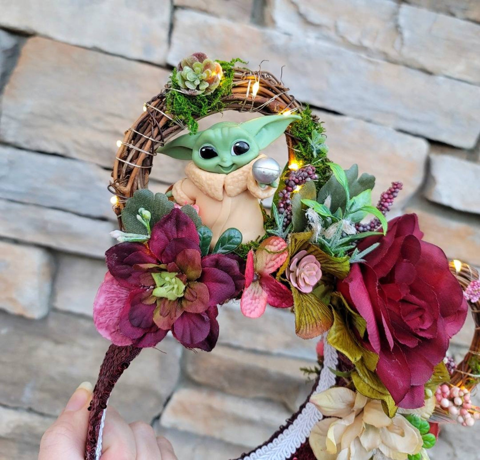 Vine Burgundy Mouse Ears - Etsy