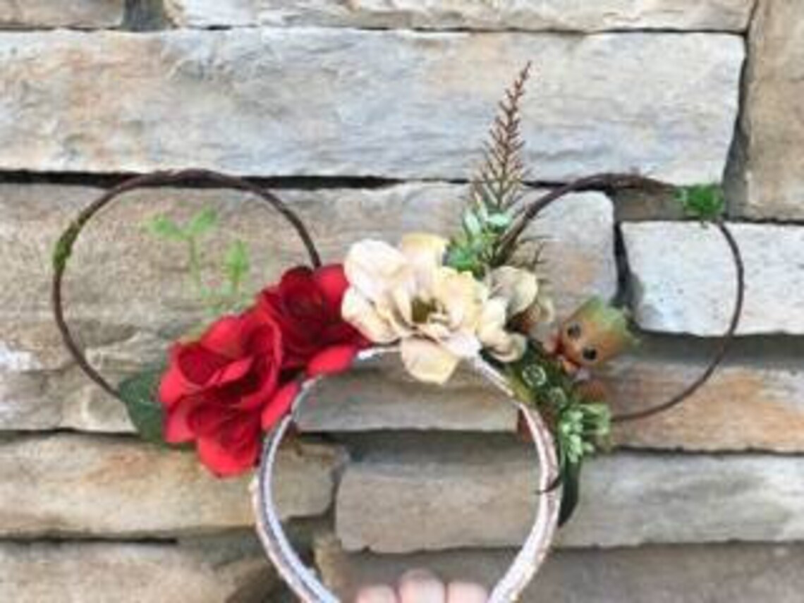 Mouse Headband Floral Mouse Ears Flower Mouse Ears Flower | Etsy