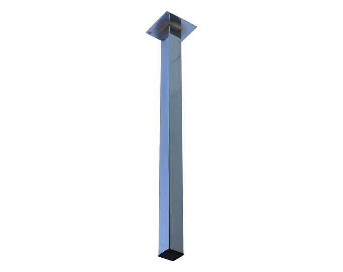Square Metal Table Legs, Adjustable Chrome Countertop Table Post ...