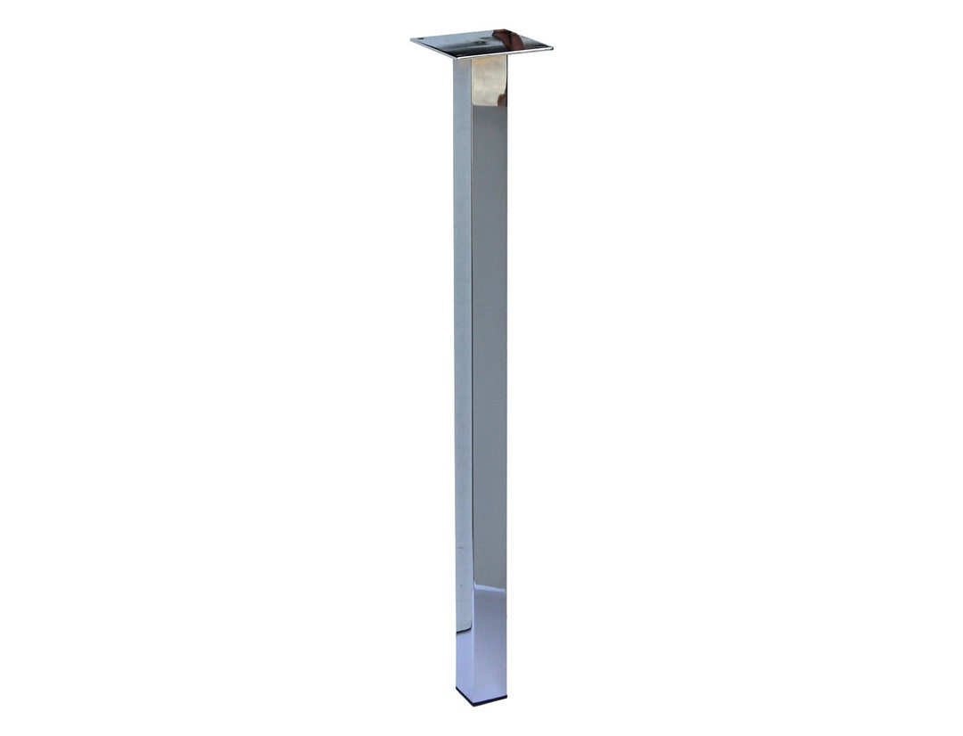 Square Metal Table Legs Adjustable Chrome Countertop Table Feet, Modern ...