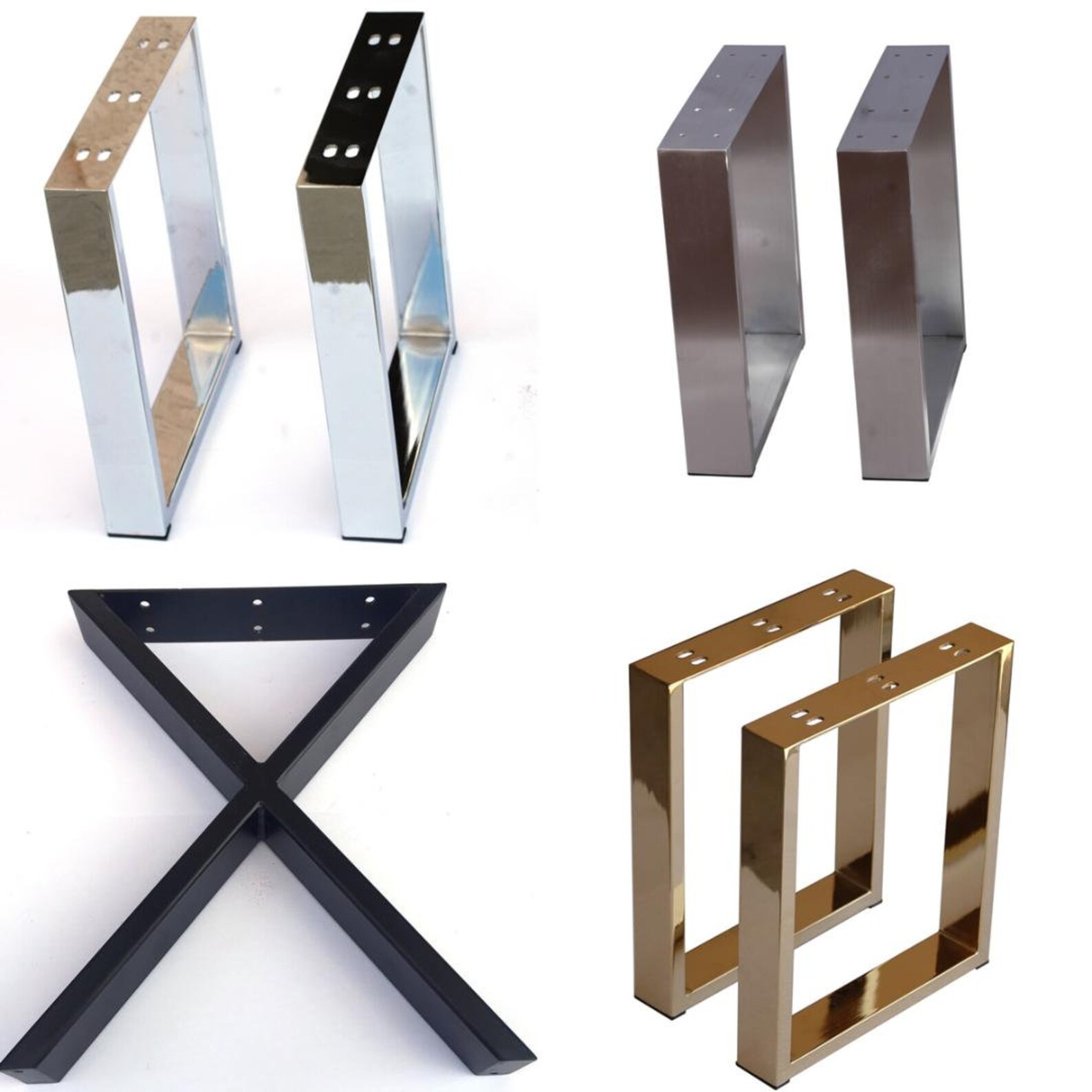 16 Inch Stainless Steel Rectangle Table Legs DIY Chrome Coffee - Etsy