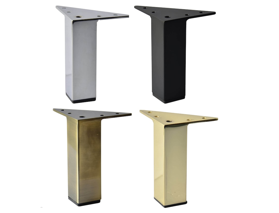 4PC 5 Inch Straight Square Metal Furniture Legs Chrome Black Shiny Brass Antique Brass Sofa Cabinet Bed Nightstand DIY Furniture Feet Etsy
