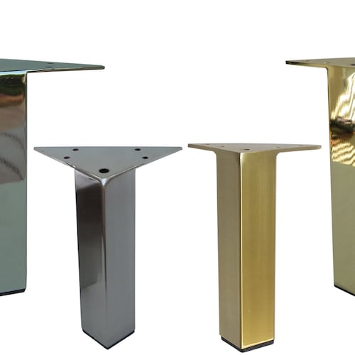 4pc Brushed Satin Nickel Brass Chrome Square Furniture Legs - Etsy UK