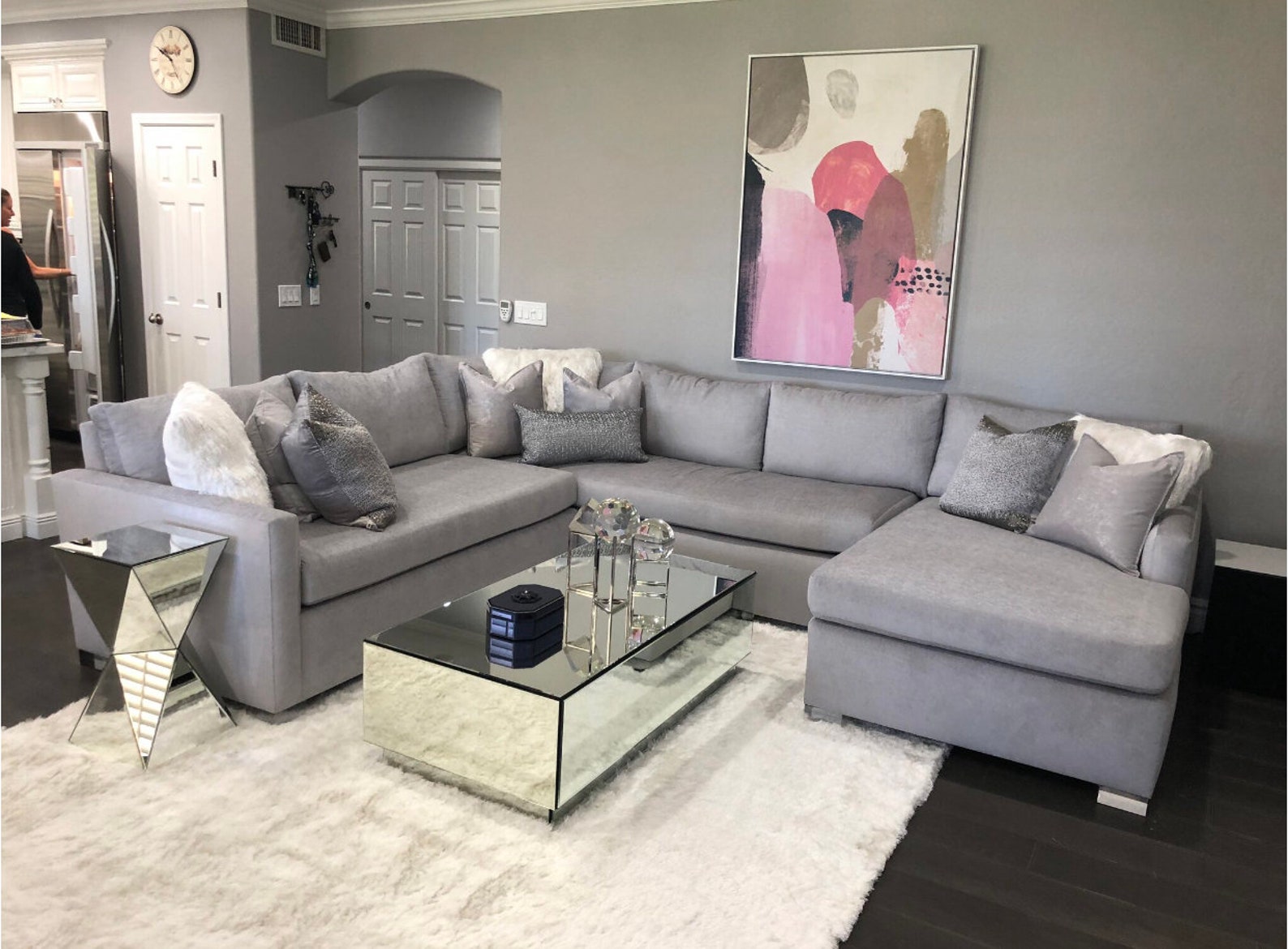 4pc Heavy Duty Modern Triangle Furniture Legs Chrome or Brushed Satin ...