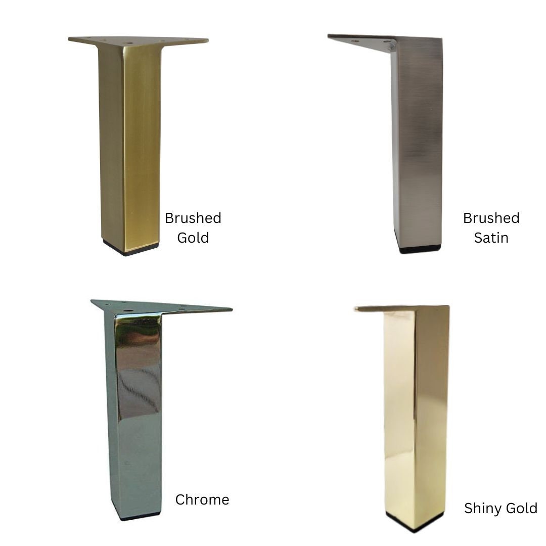 7h Square Metal Furniture Legs Gold Chrome Satin Brushed Gold Bookshelf ...
